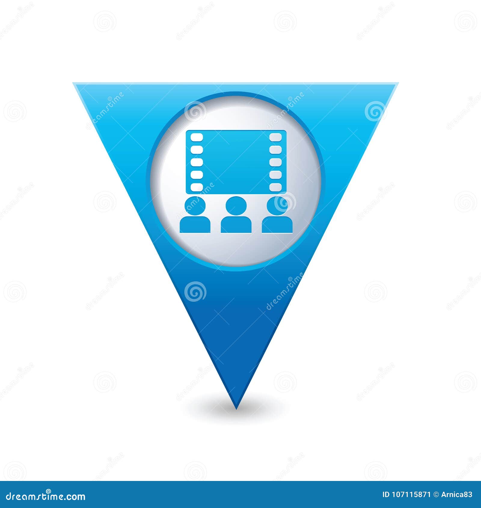 Map Pointer with Cinema Icon Stock Vector - Illustration of round ...