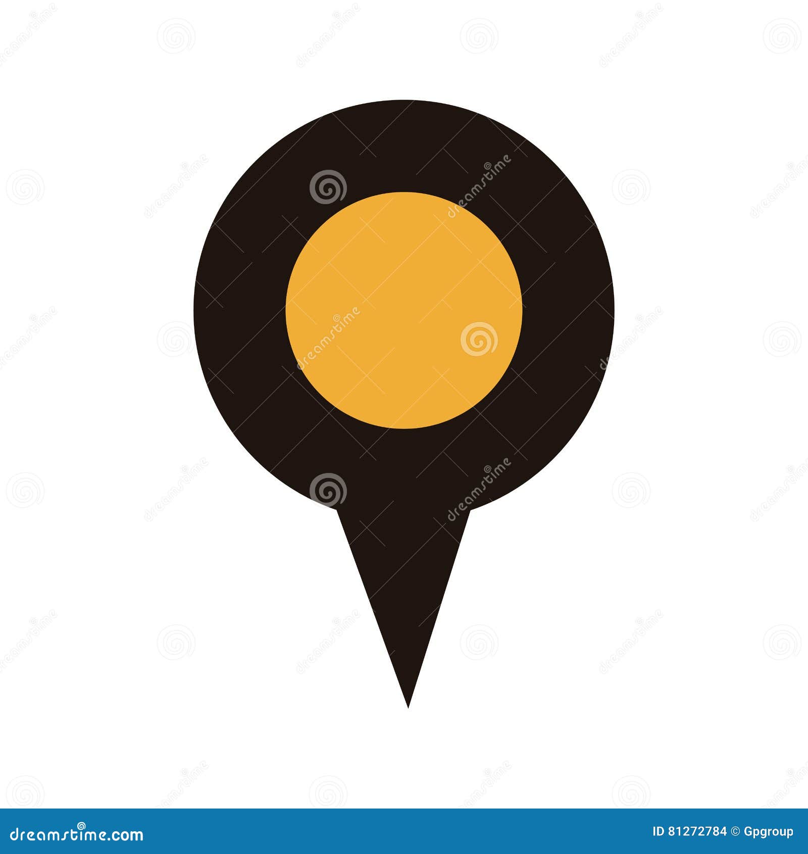 Map Pointer with Circle Interior Yellow Stock Vector - Illustration of ...