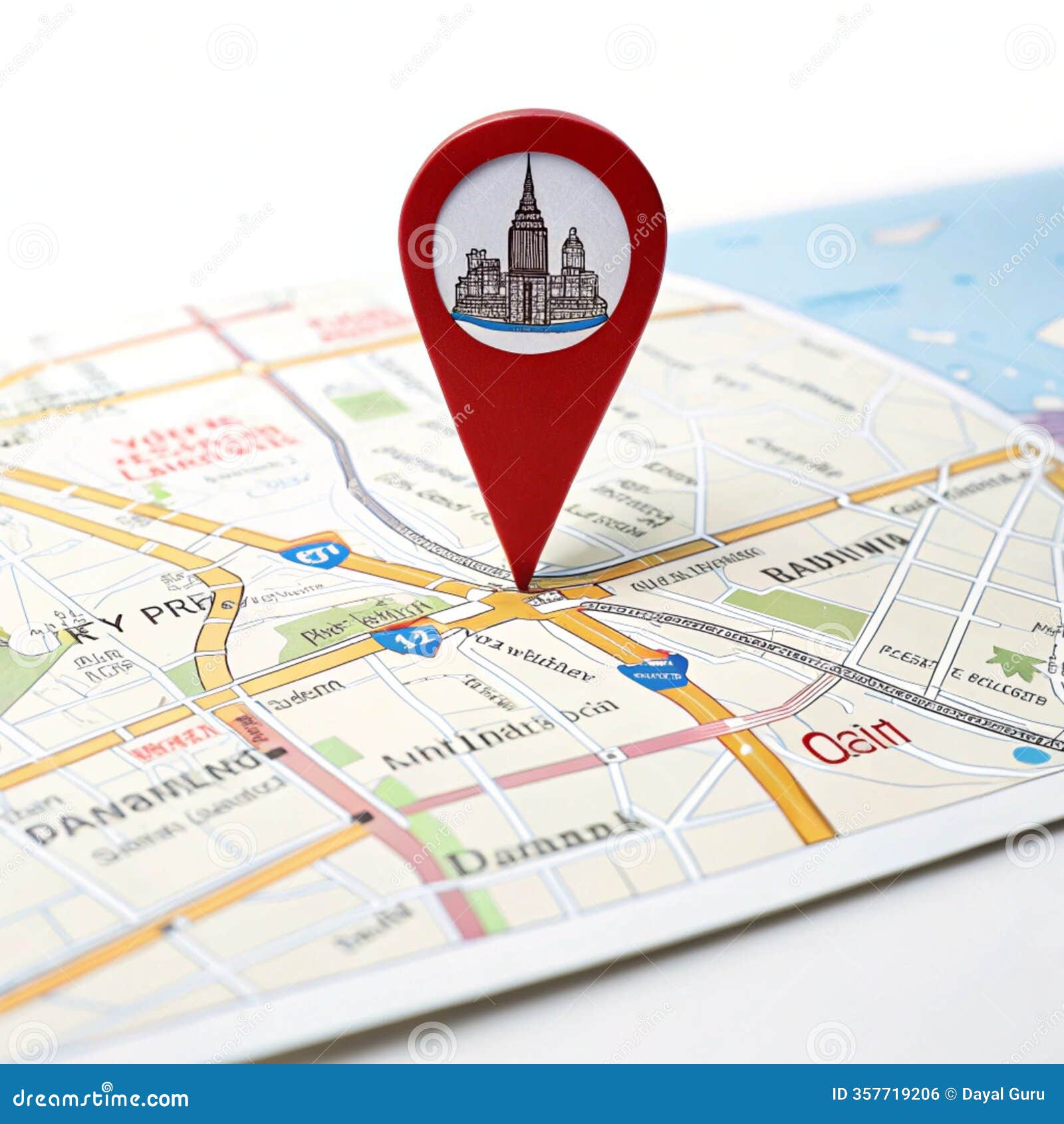 Map Pointer on City Map Isolated on Transparent Background Stock Photo ...