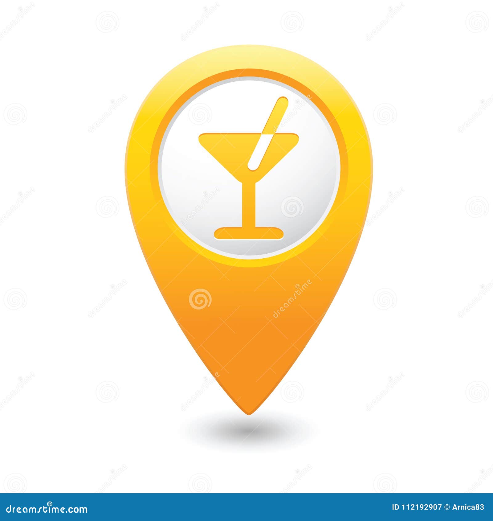 Map Pointer with Cocktail Icon Stock Vector - Illustration of cocktail ...