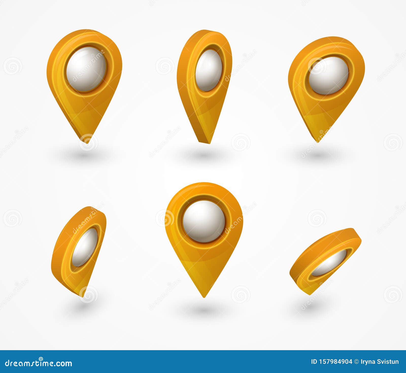 Map Pointer 3d Pin. Location Symbols Vector Set Isolated on White ...