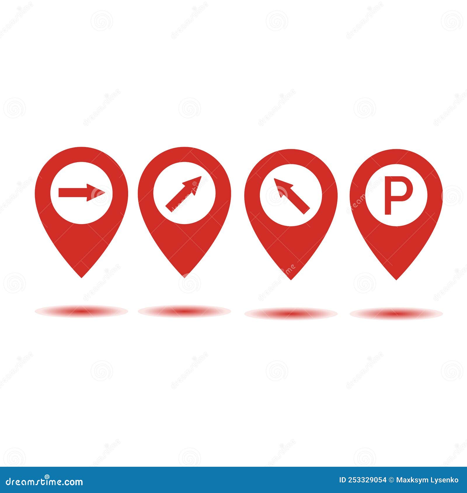 Map Pointer Driving Direction and Parking Place. Vector Eps 10 Stock ...
