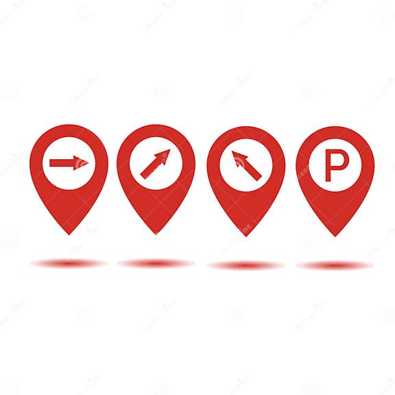 Map Pointer Driving Direction and Parking Place. Vector Eps 10 Stock ...