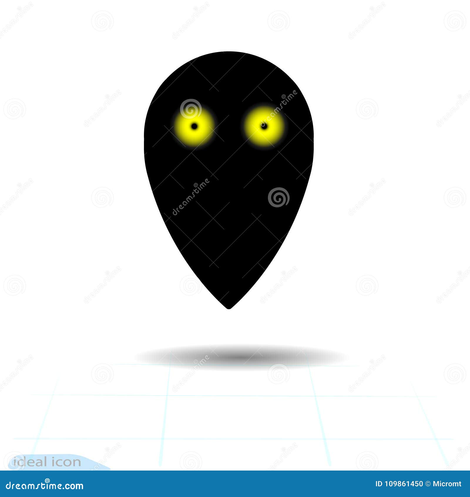 Map Pointer with Eyes Icon. Isolated on White Background. GPS Location ...