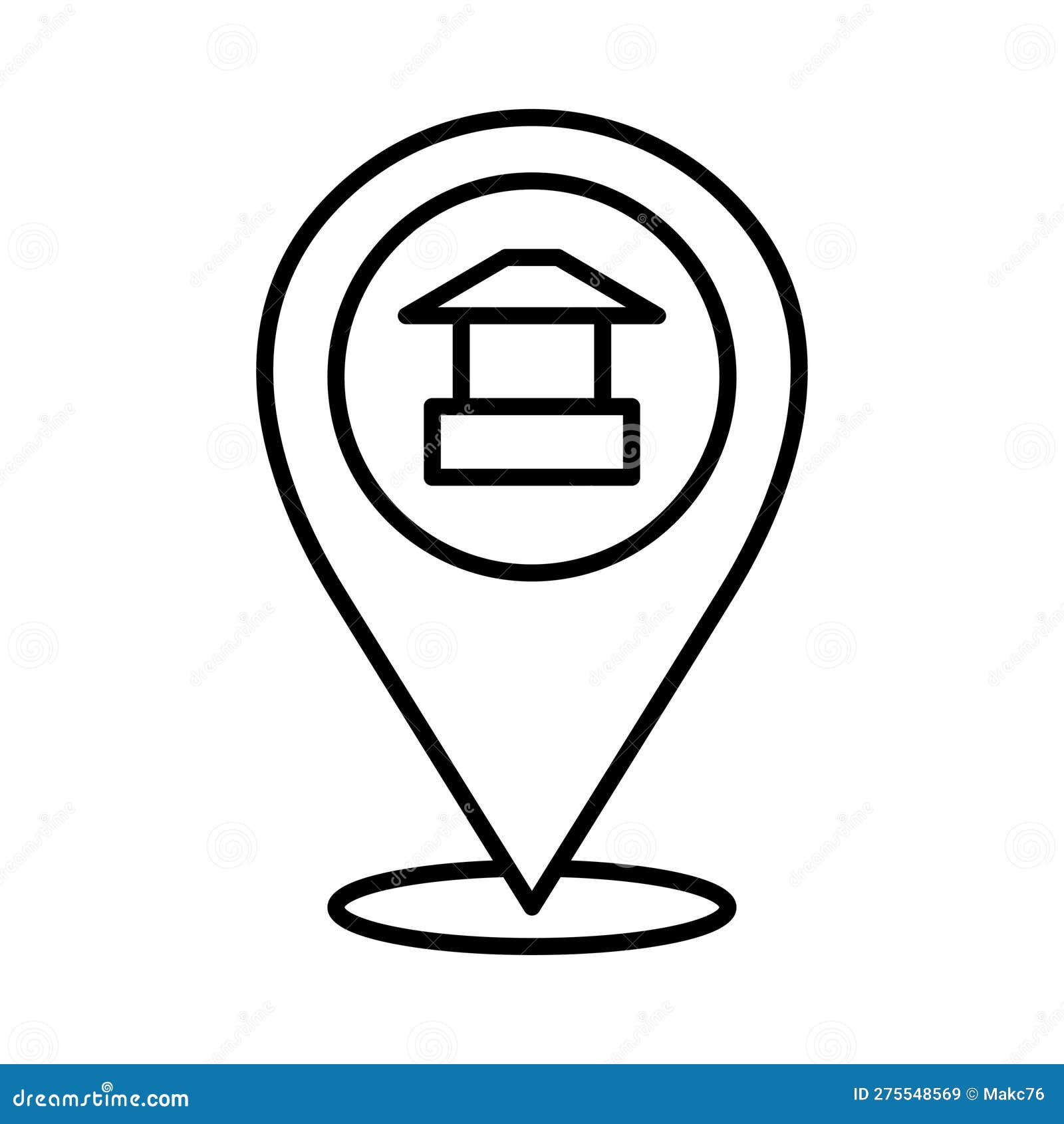 Map Pointer with Fast Food Icon. Location Point of Street Food Zone ...