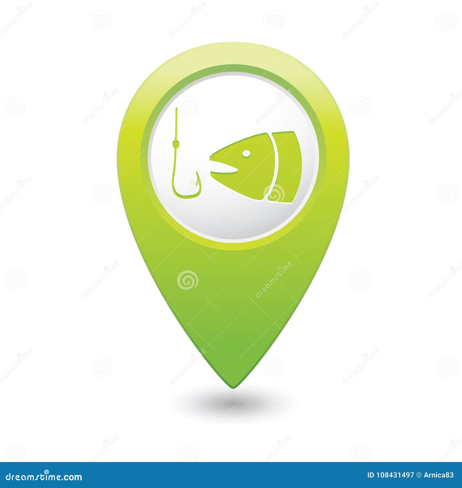 Map Pointer with Fishing Sign Stock Vector - Illustration of marker ...