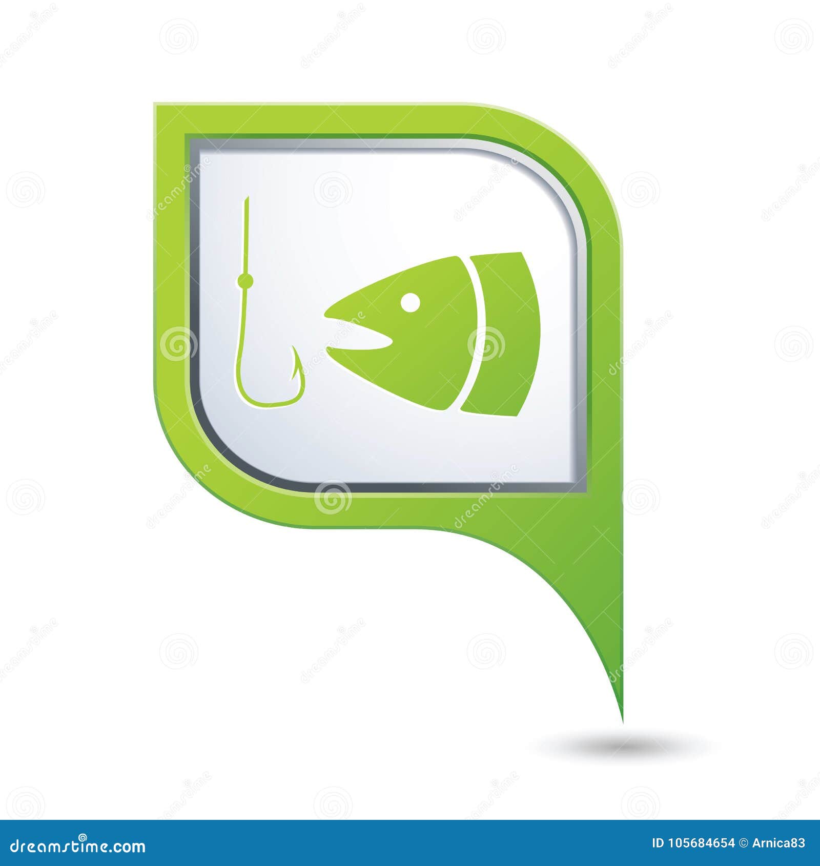 Map Pointer with Fishing Sign Stock Vector - Illustration of abstract ...