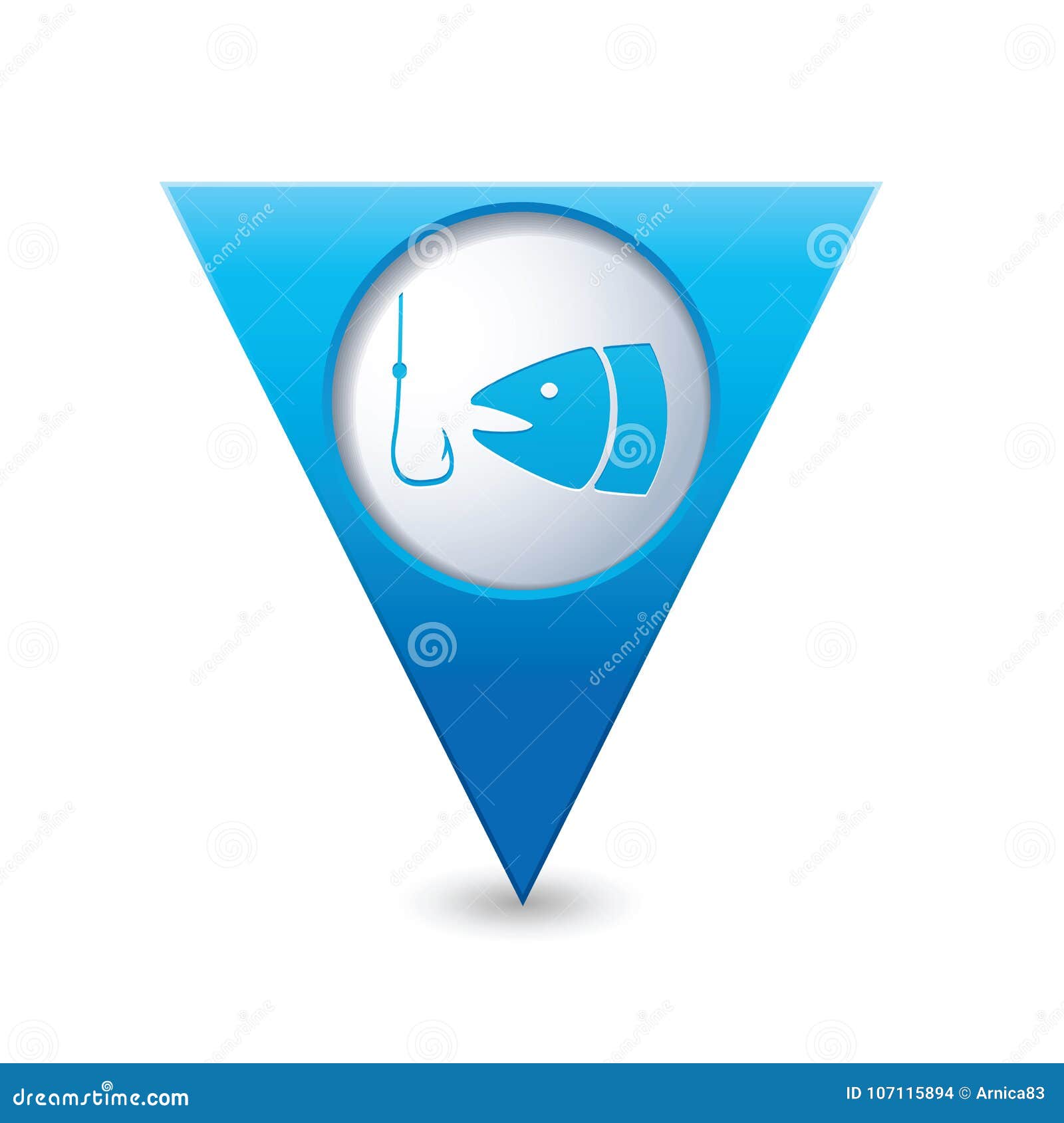 Map Pointer with Fishing Sign Stock Vector - Illustration of fish ...