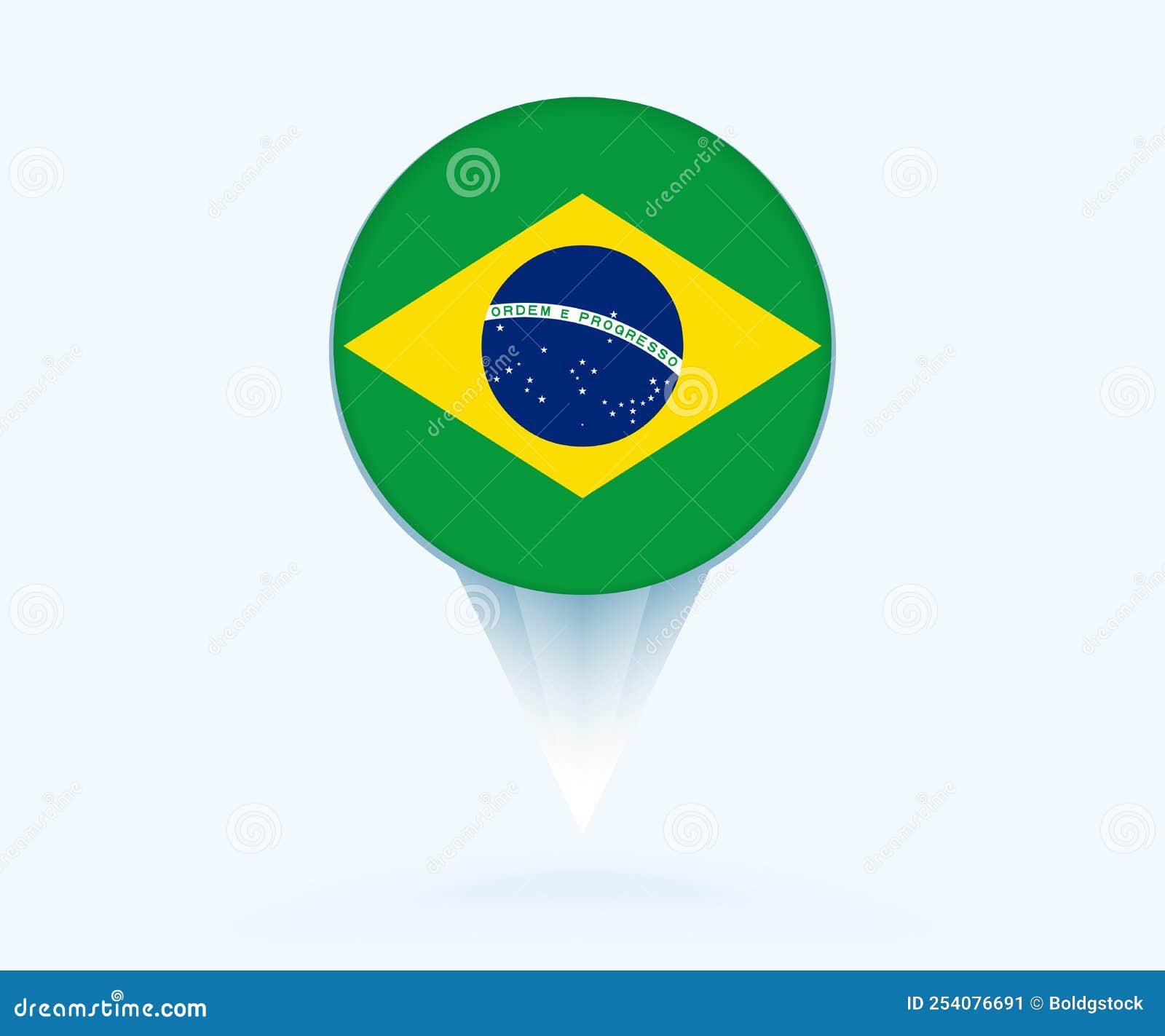 Map Pointer with Flag of Brazil Stock Vector - Illustration of shadow ...