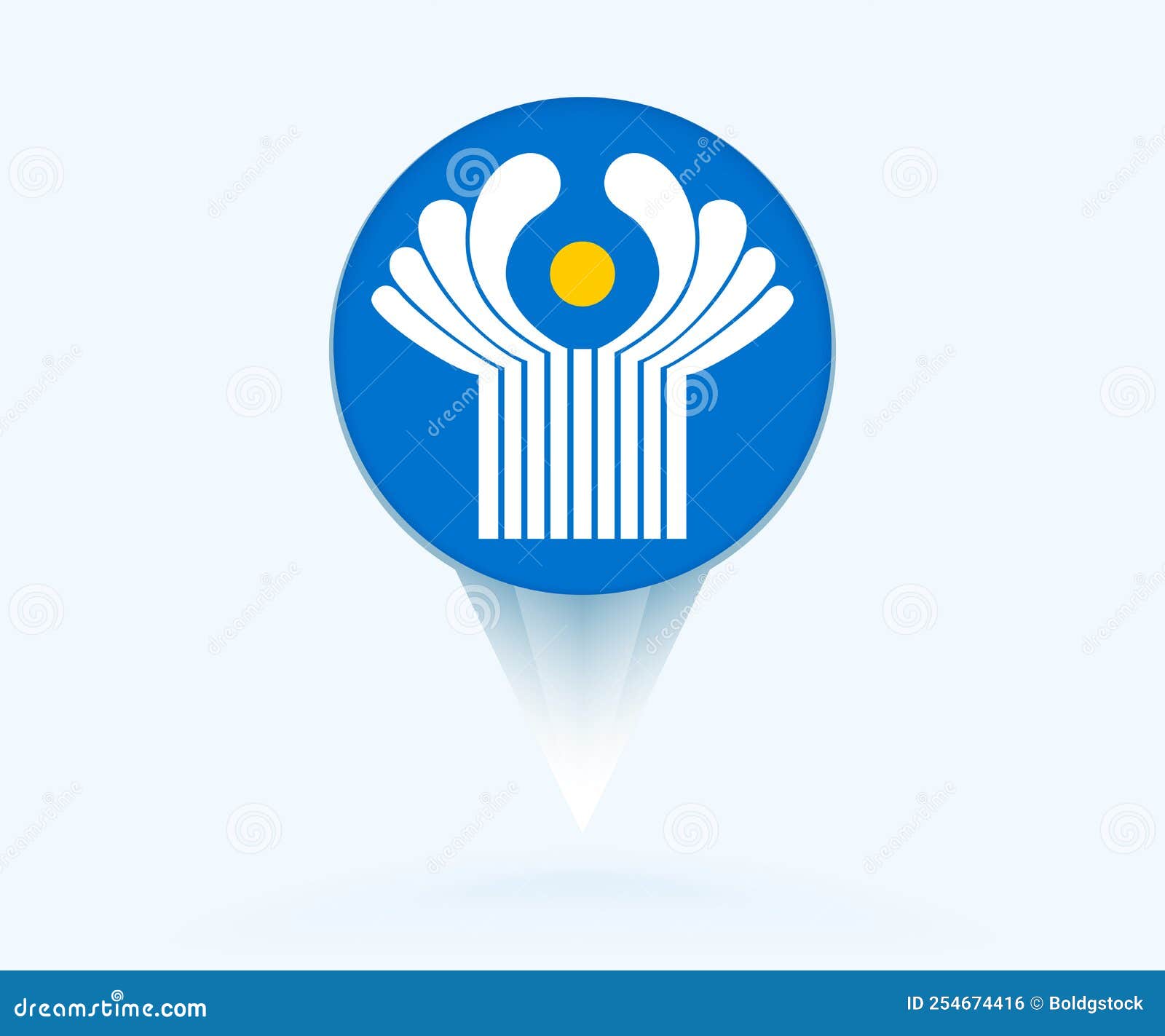 Map Pointer with Flag of CIS Stock Vector - Illustration of distance ...