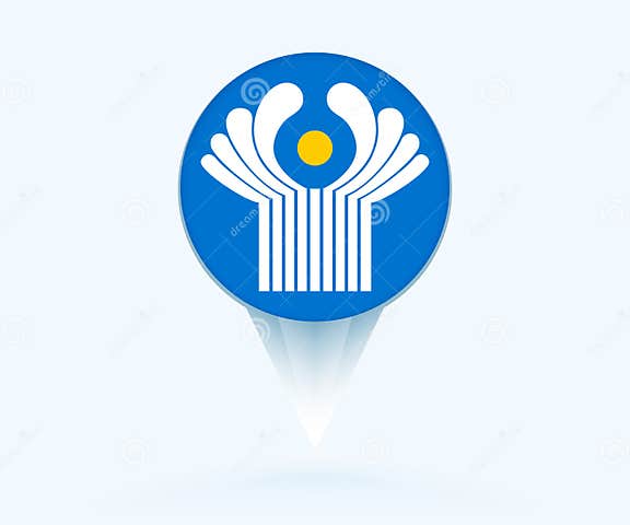 Map Pointer with Flag of CIS Stock Vector - Illustration of distance ...