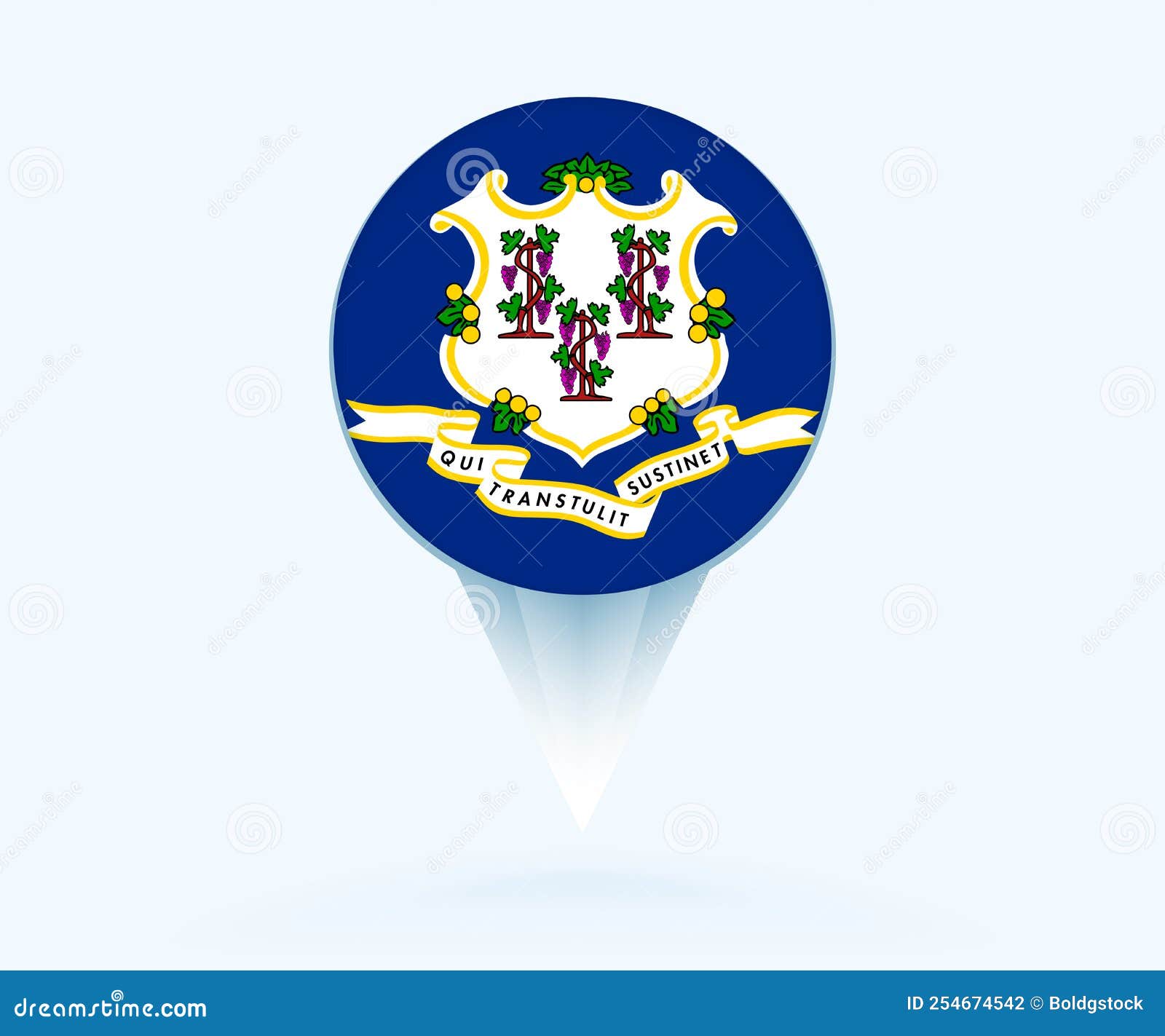 Map Pointer with Flag of Connecticut Stock Vector - Illustration of ...