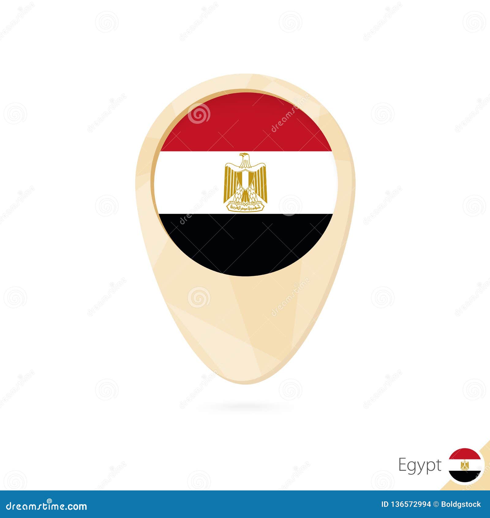 Map Pointer with Flag of Egypt. Orange Abstract Map Icon Stock Vector ...