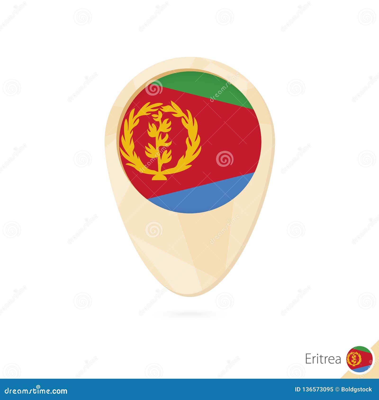 Map Pointer with Flag of Eritrea. Orange Abstract Map Icon Stock Vector - Illustration of flag ...