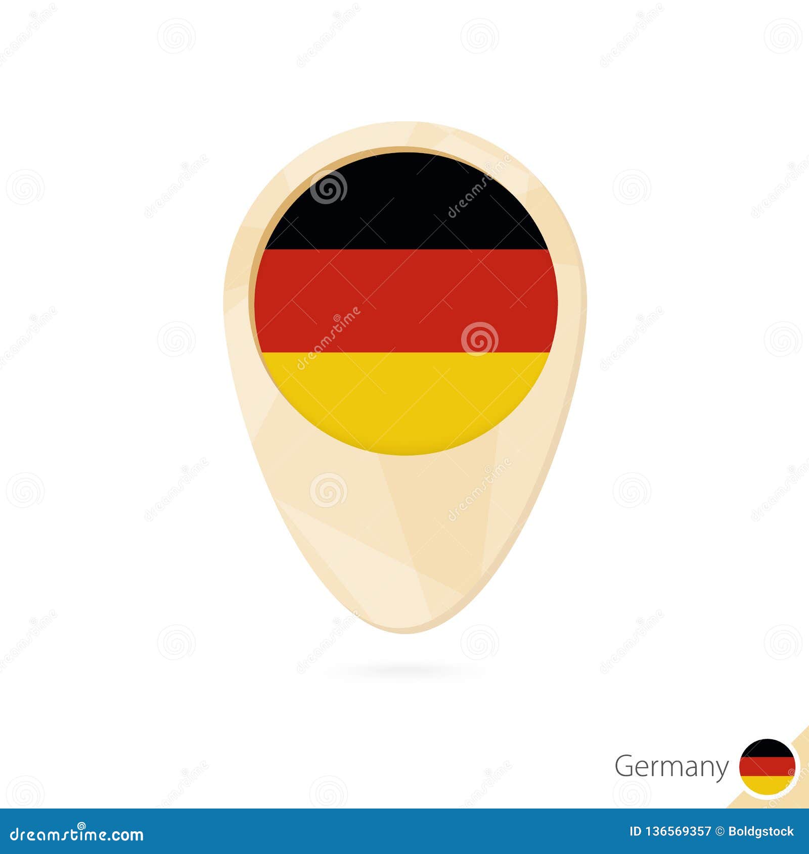 Map Pointer with Flag of Germany. Orange Abstract Map Icon Stock Vector ...