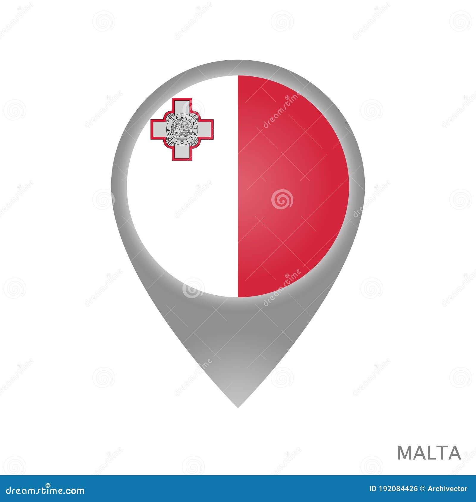 Map Pointer with Flag of Malta Stock Vector - Illustration of george ...