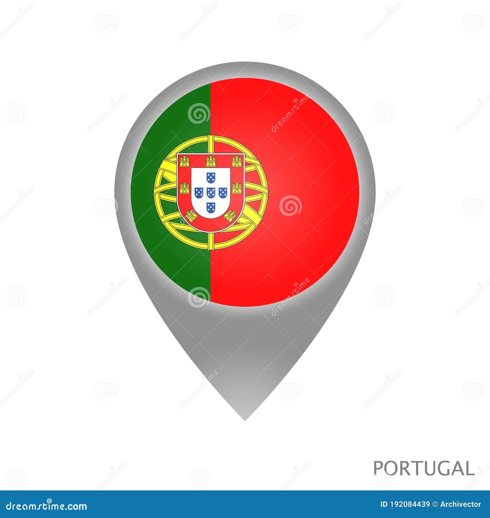 Map Pointer with Flag of Portugal Stock Vector - Illustration of label ...