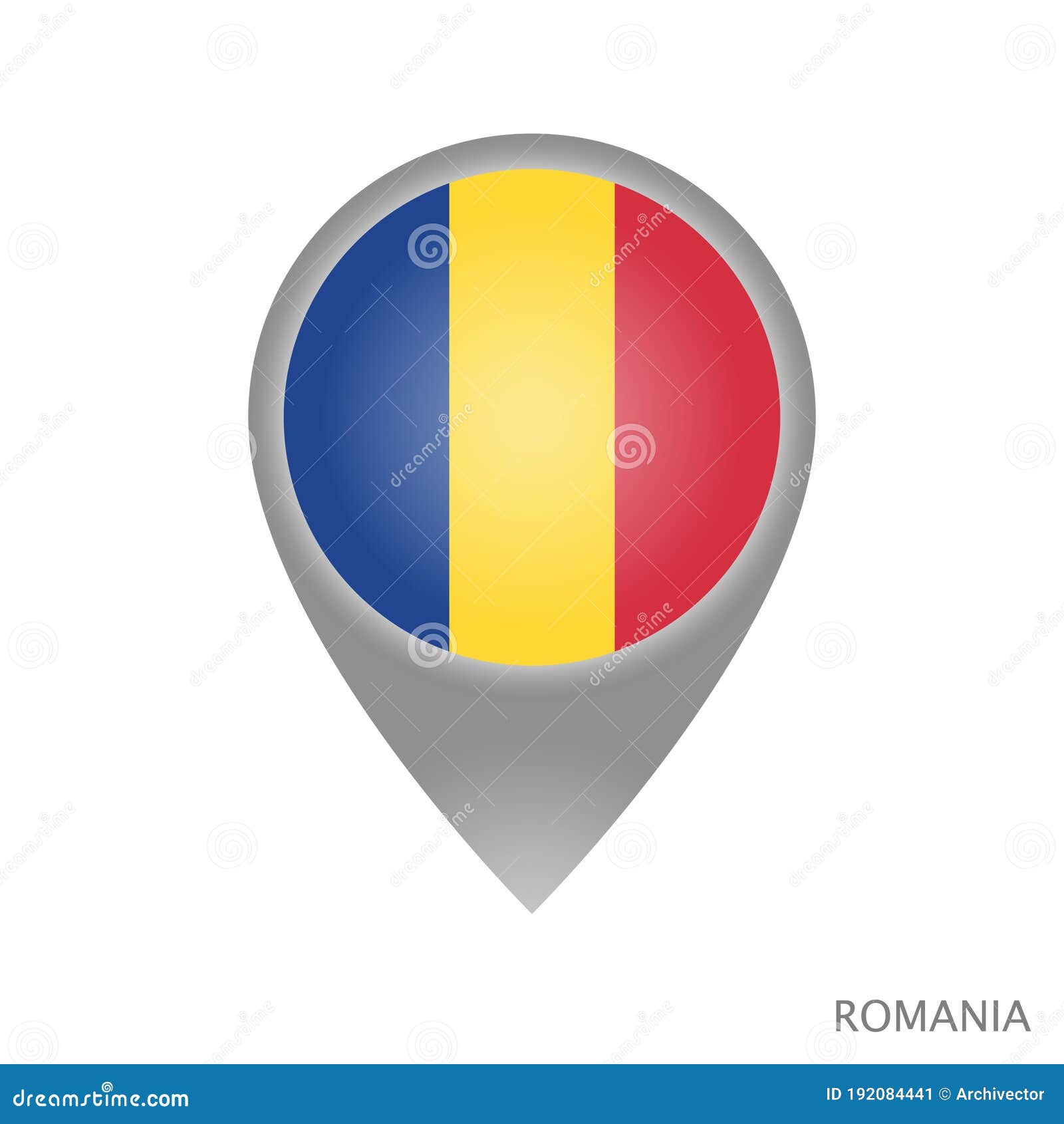 Map Pointer with Flag of Romania Stock Vector - Illustration of circle ...