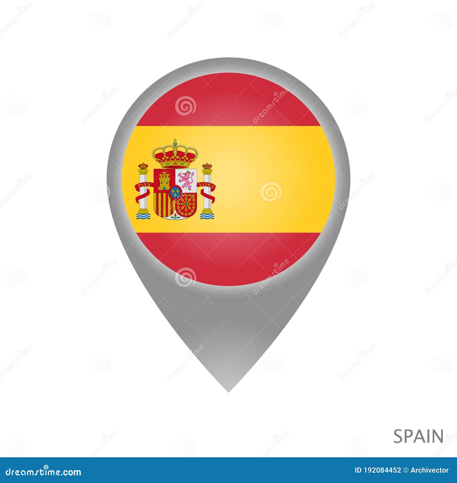 Map Pointer with Flag of Spain Stock Vector - Illustration of emblem, banner: 192084452