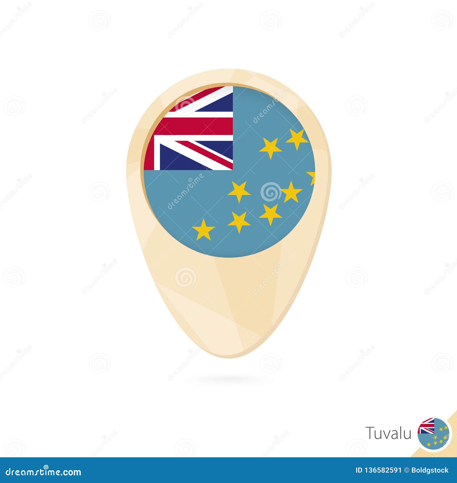 Map Pointer with Flag of Tuvalu. Orange Abstract Map Icon Stock Vector - Illustration of ...