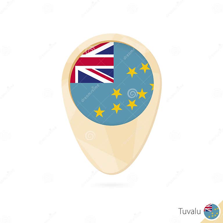Map Pointer with Flag of Tuvalu. Orange Abstract Map Icon Stock Vector - Illustration of ...