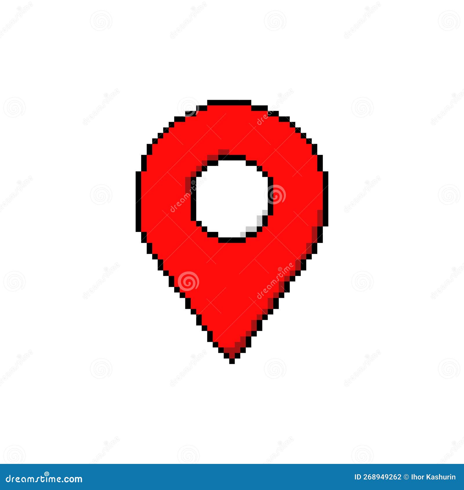Map Pointer Flat Icon, Pixel Art. Stock Vector - Illustration of ...