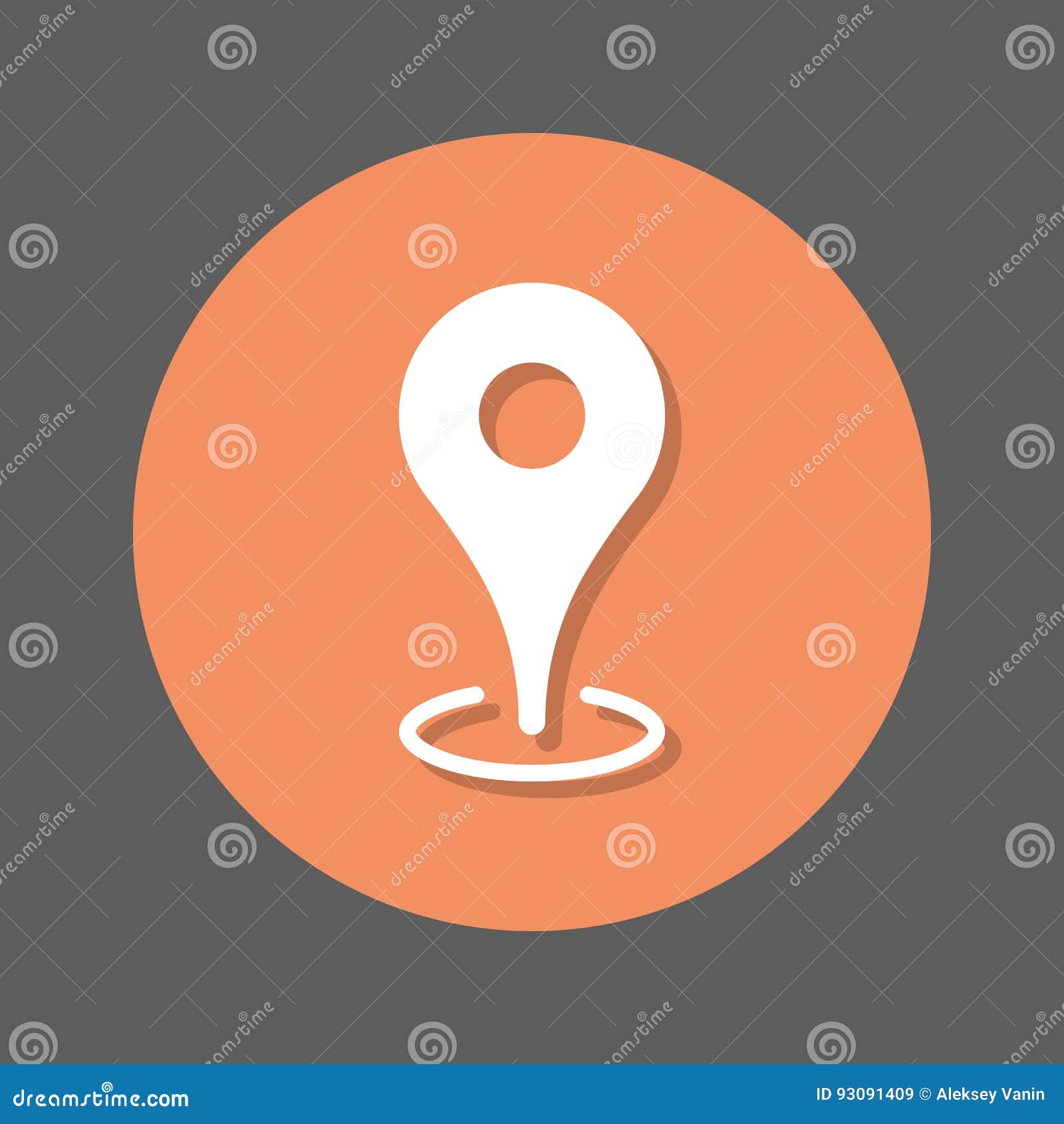 Map Pointer Flat Icon. Round Colourful Button, Circular Vector Sign ...