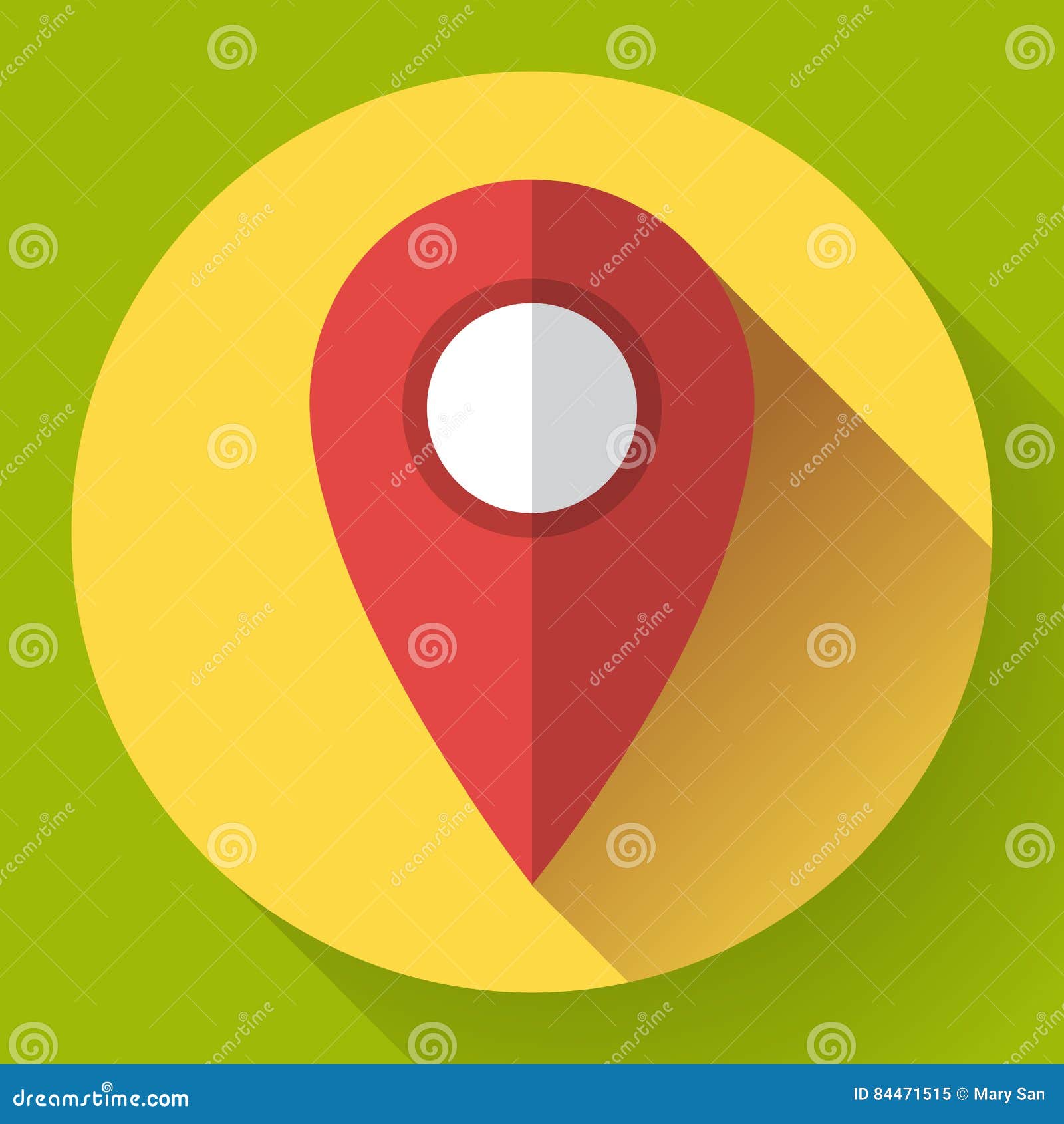 Map Pointer Flat Icon, Vector Illustration. Flat Design Style Stock ...