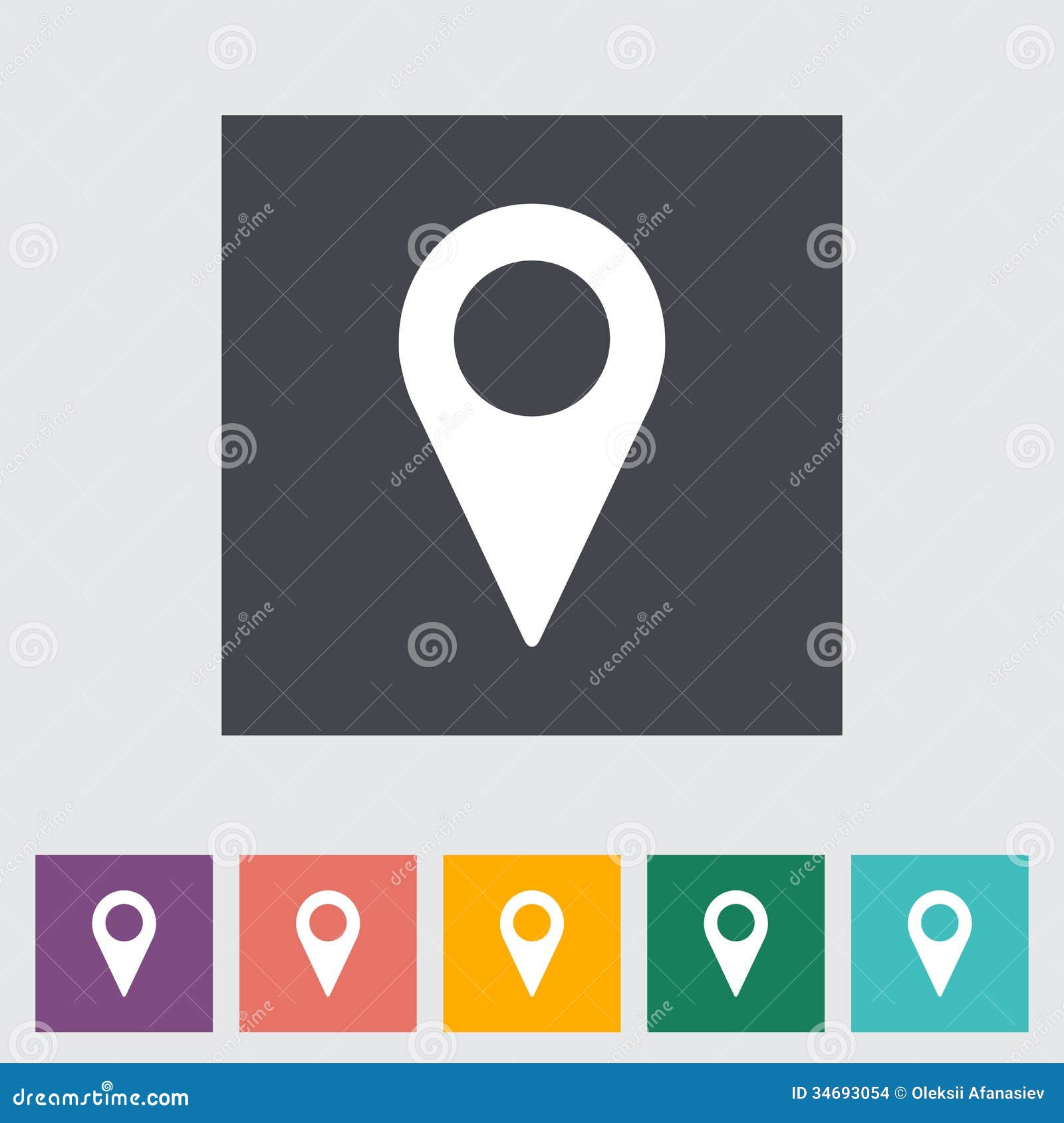 Map Pointer Flat Single Icon. Stock Vector - Illustration of design ...