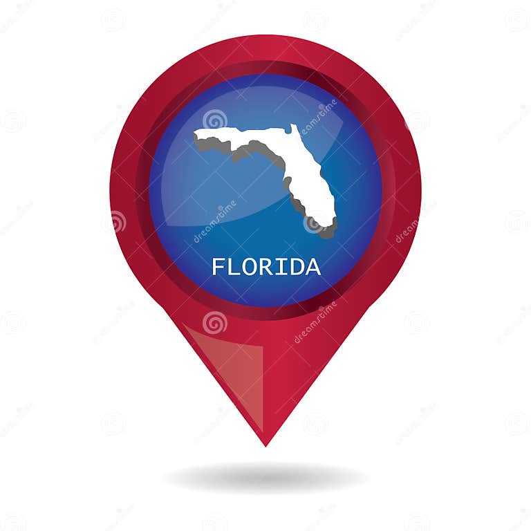 Map Pointer with Florida State. Vector Illustration Decorative Design ...