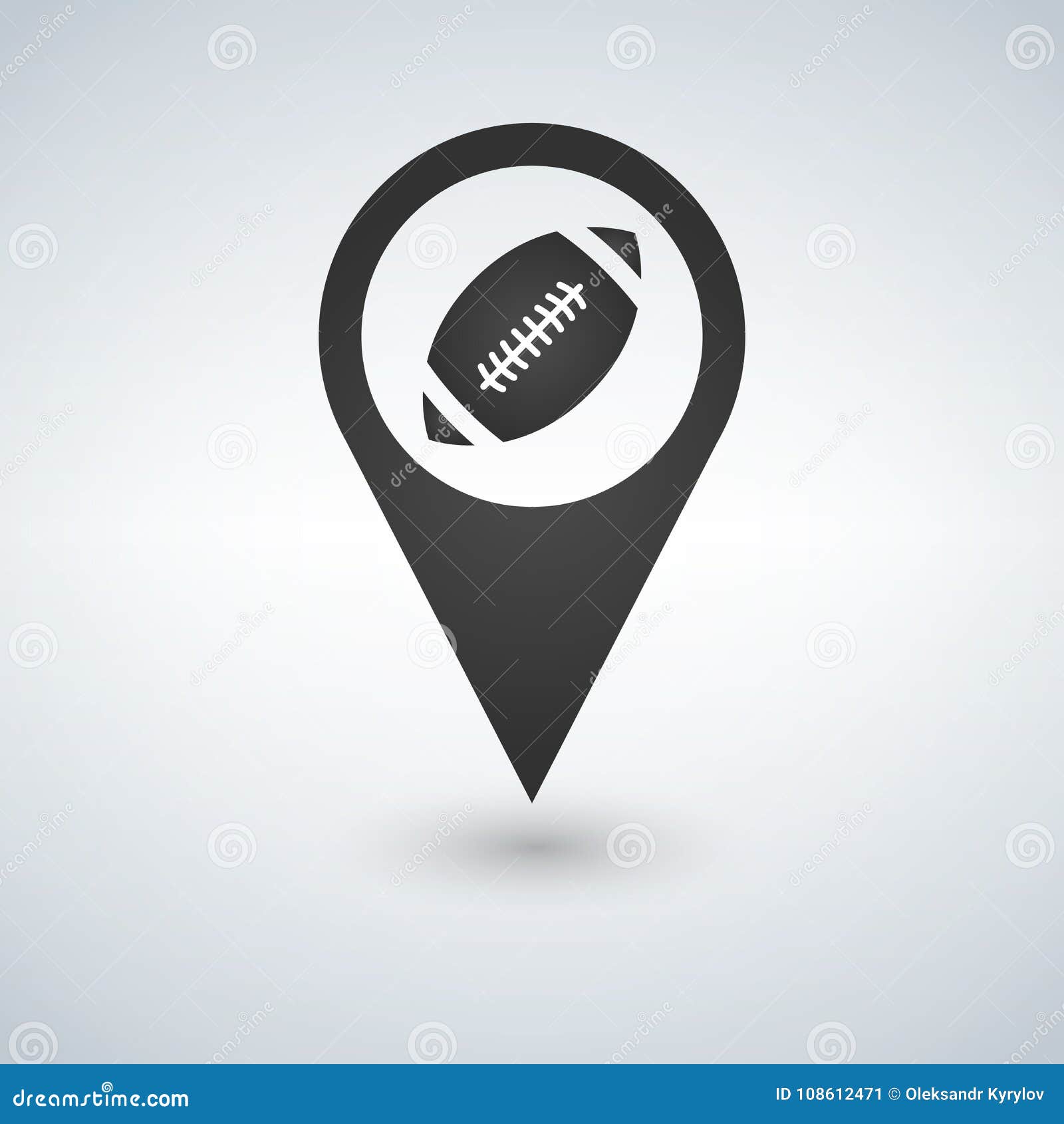 Map Pointer with Football Ball on the White Background. Vector ...