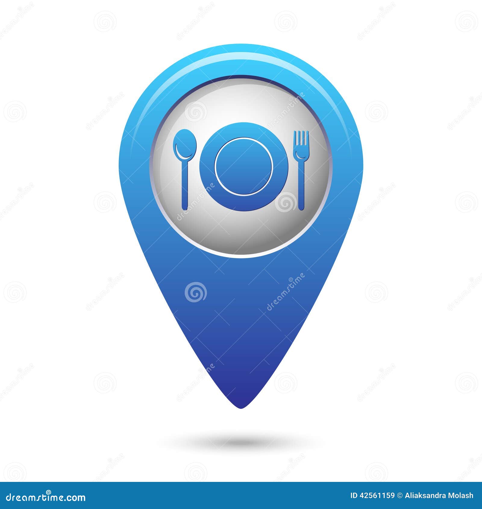 Map Pointer with Fork and Spoon Icon Stock Vector - Illustration of ...