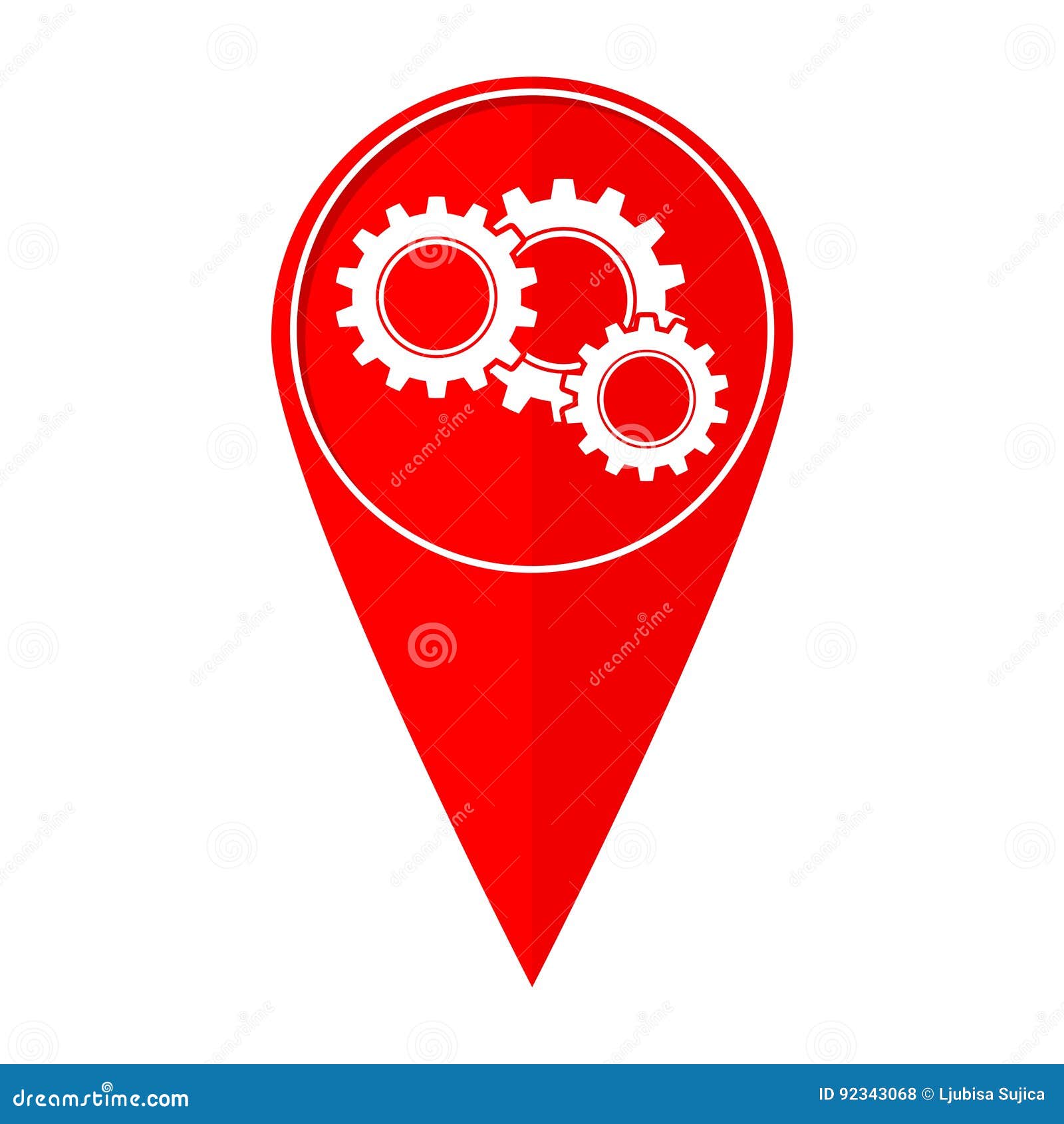 Map pointer gears stock vector. Illustration of machine - 92343068