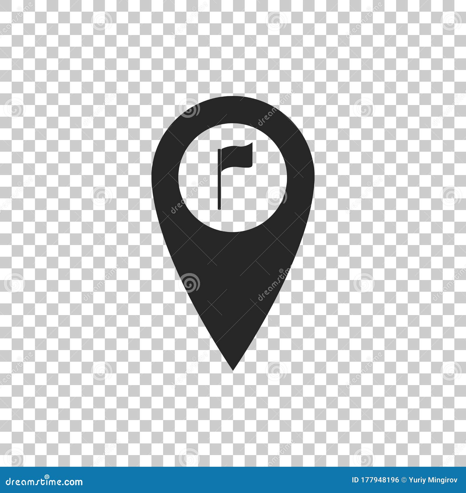 Map Pointer with Golf Flag Icon Isolated on Transparent Background ...