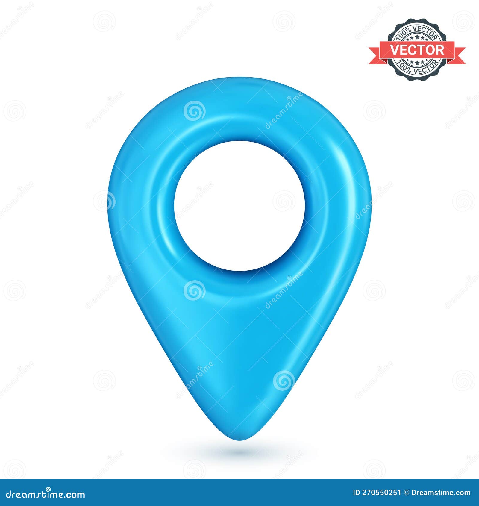 Map Pointer or GPS Location Icon. Realistic 3D Vector Graphics Stock ...