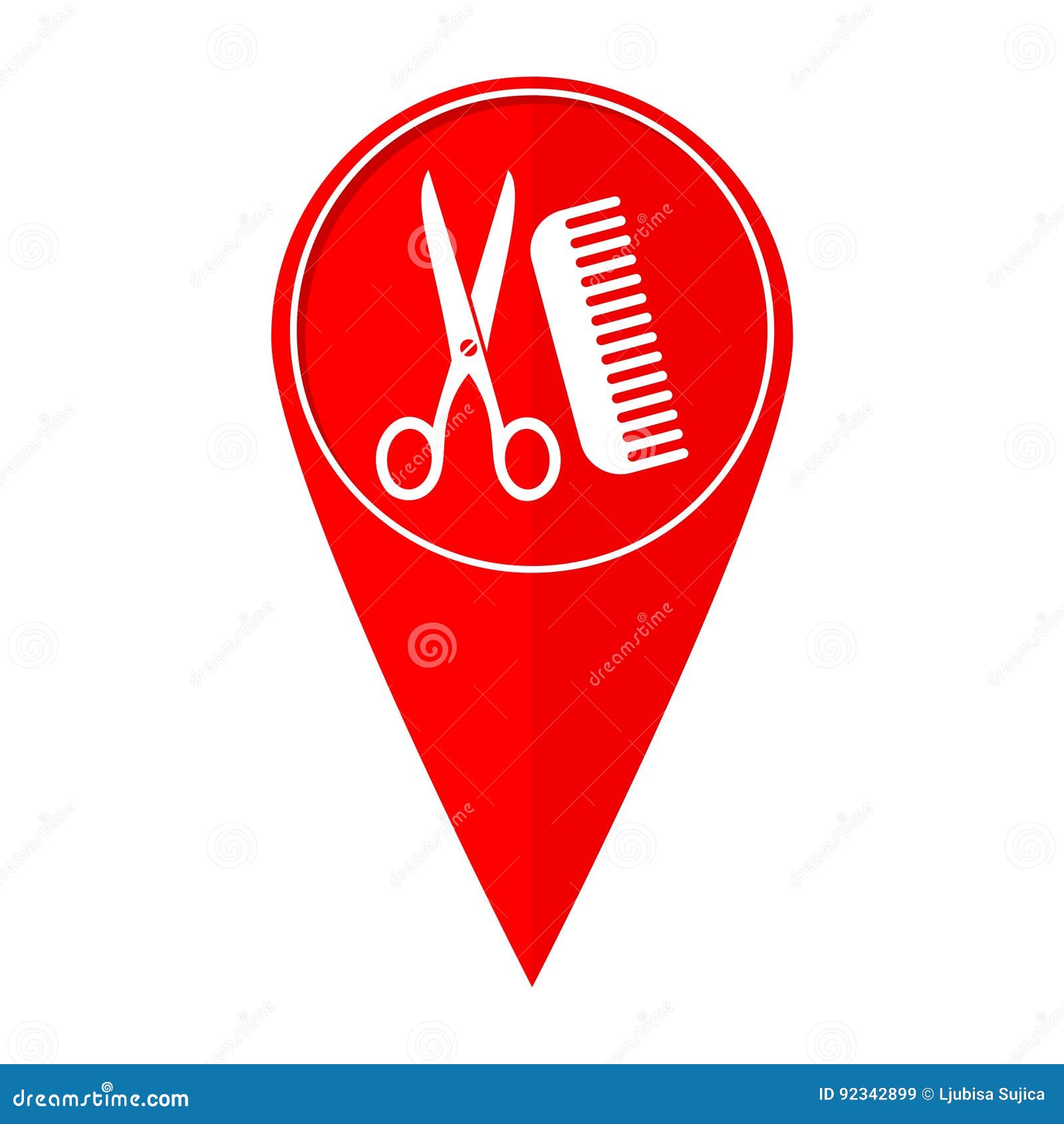 Map Pointer with Hair Salon Icon Stock Vector - Illustration of people ...