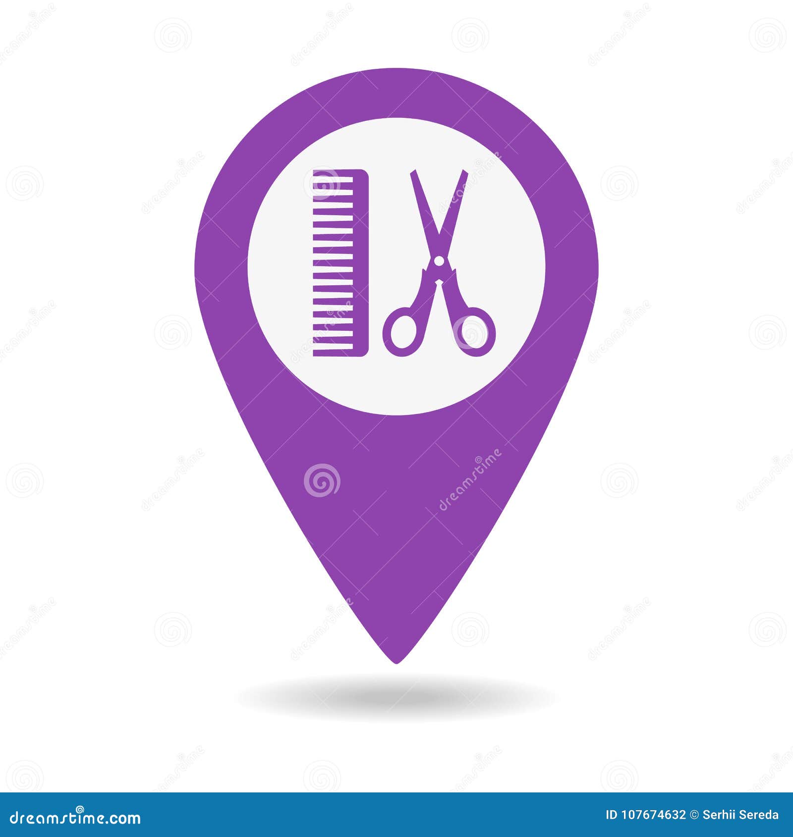 Map Pointer with Hair Salon Icon. Stock Illustration - Illustration of ...