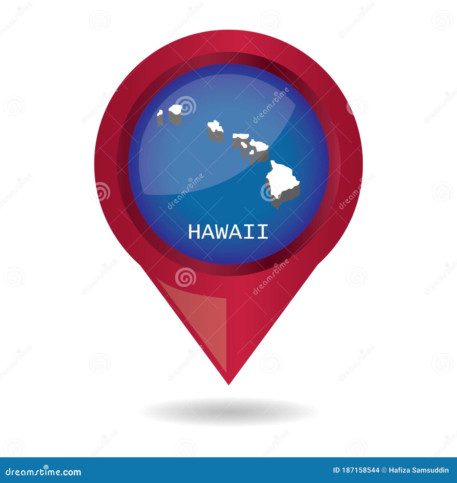 Map Pointer with Hawaii State. Vector Illustration Decorative Design ...
