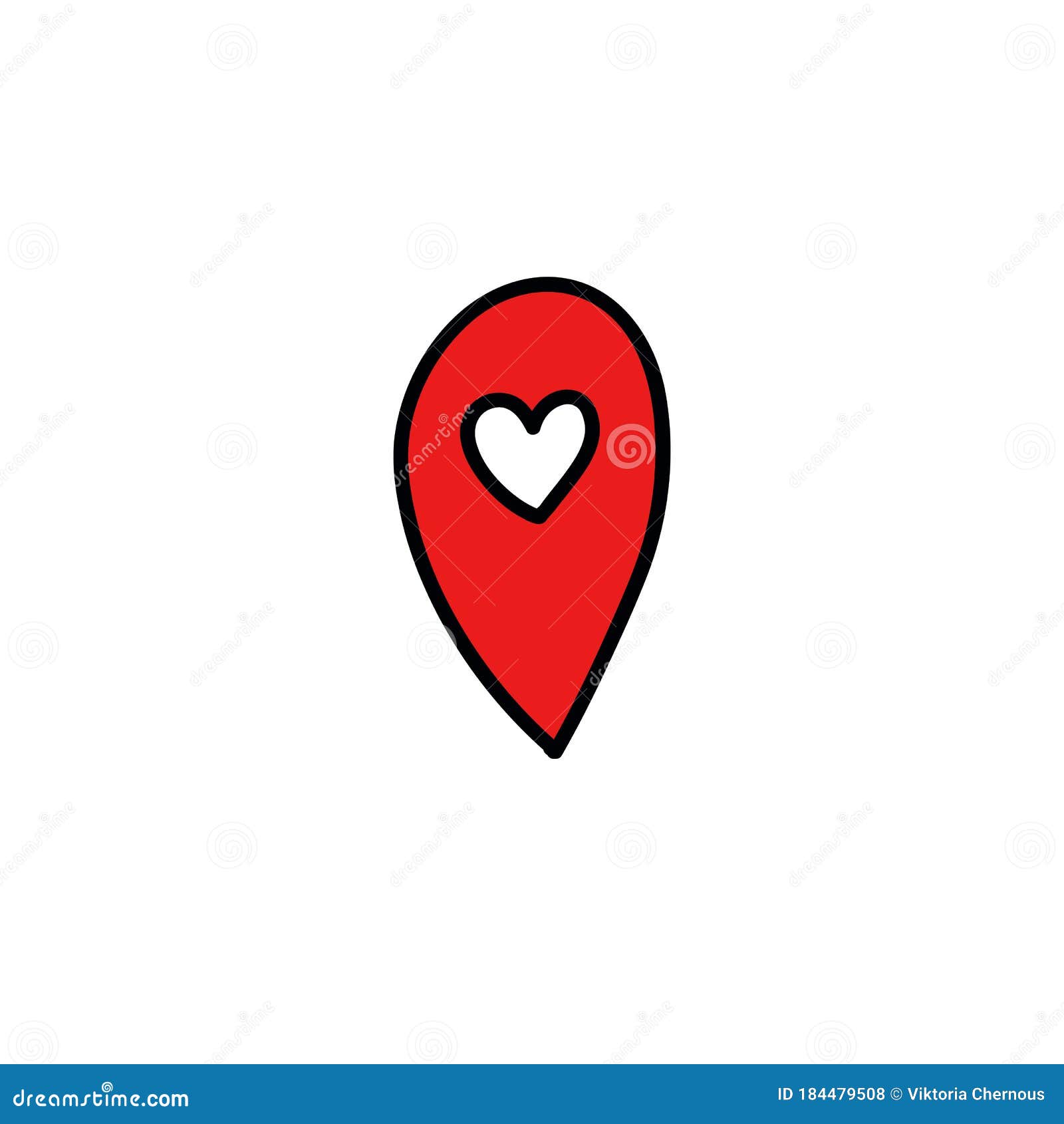 Red Map Pointer Heart Icon. GPS Location Symbol. Web Pointer - Heart ...