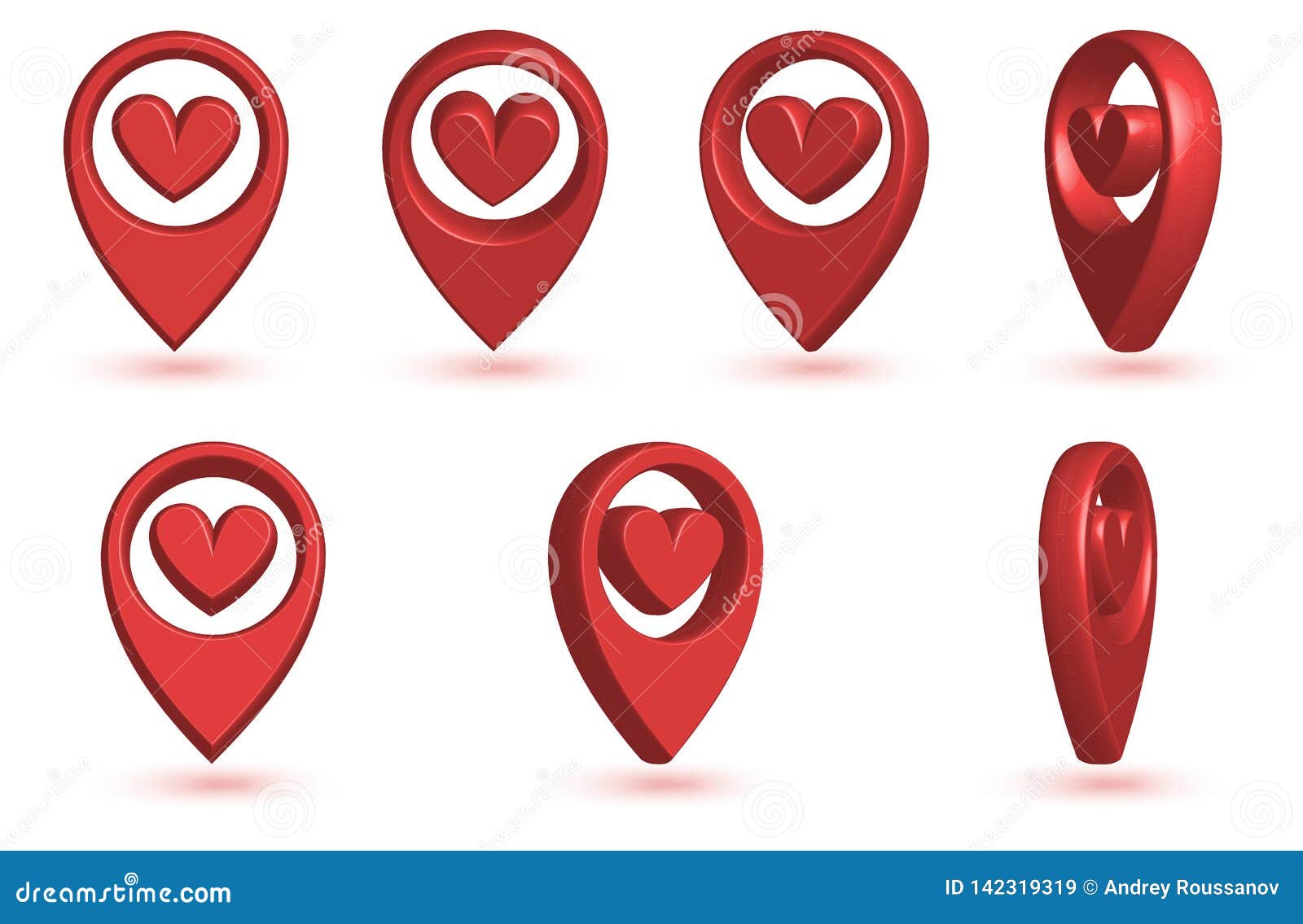Map Pointer with Heart Icon. Stock Illustration - Illustration of ...