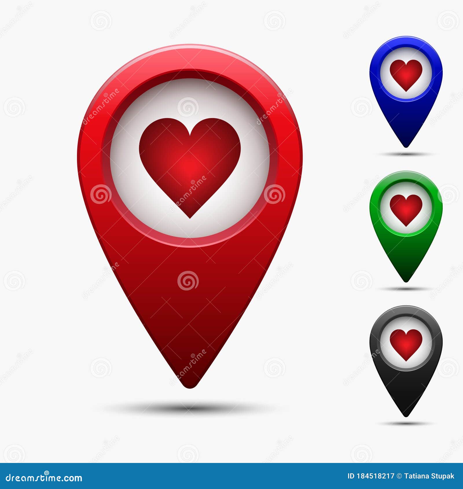 Map Pointer with Heart Icon. Vector Stock Vector - Illustration of ...