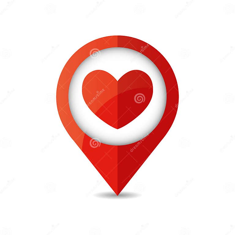 Map Pointer with Heart Icon. Vector Illustration Stock Vector ...