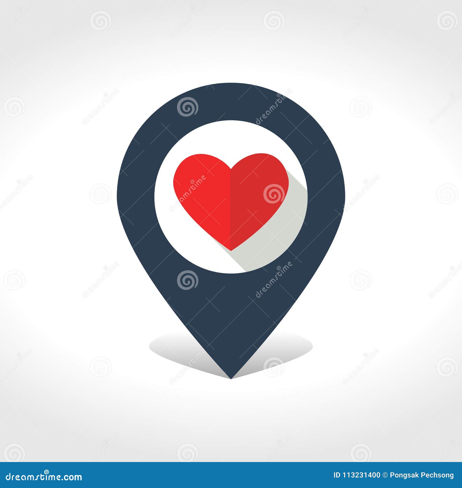 Map Pointer with Heart Inside. Stock Vector - Illustration of marker ...