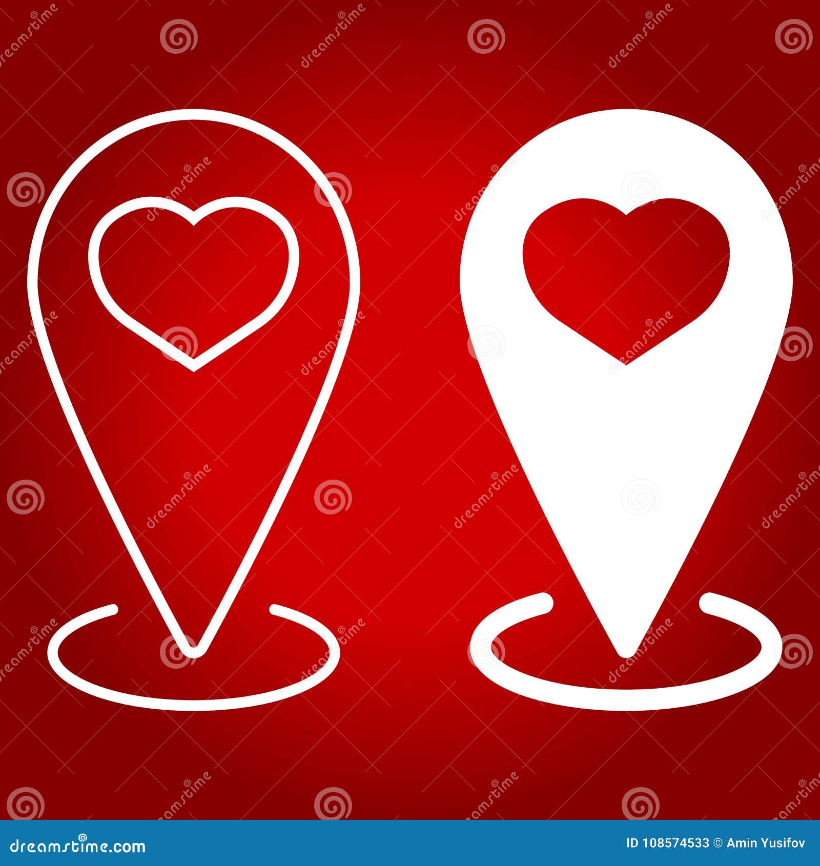 Map Pointer with Heart Line and Glyph Icon Stock Vector - Illustration ... Map Pointer with Heart Line and Glyph Icon Stock Vector - Illustration ...
