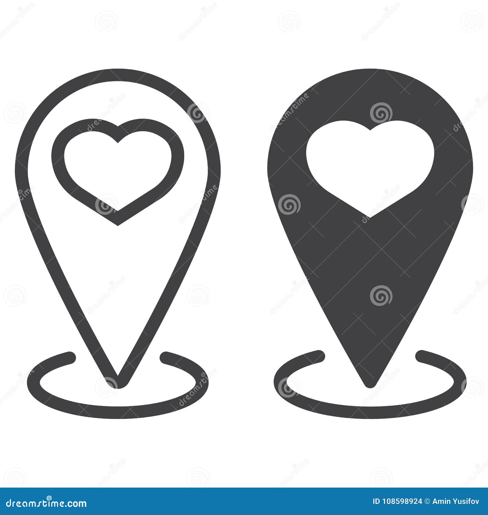 Map Pointer with Heart Line and Glyph Icon Stock Vector - Illustration ... Map Pointer with Heart Line and Glyph Icon Stock Vector - Illustration ...