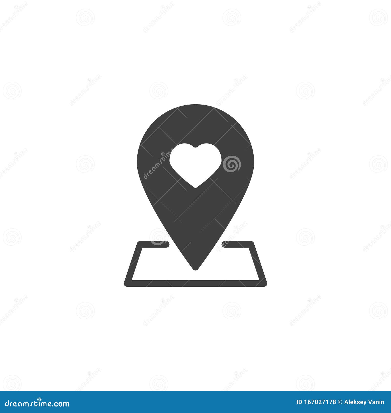 Map Pointer with Heart Vector Icon Stock Vector - Illustration of shape ...