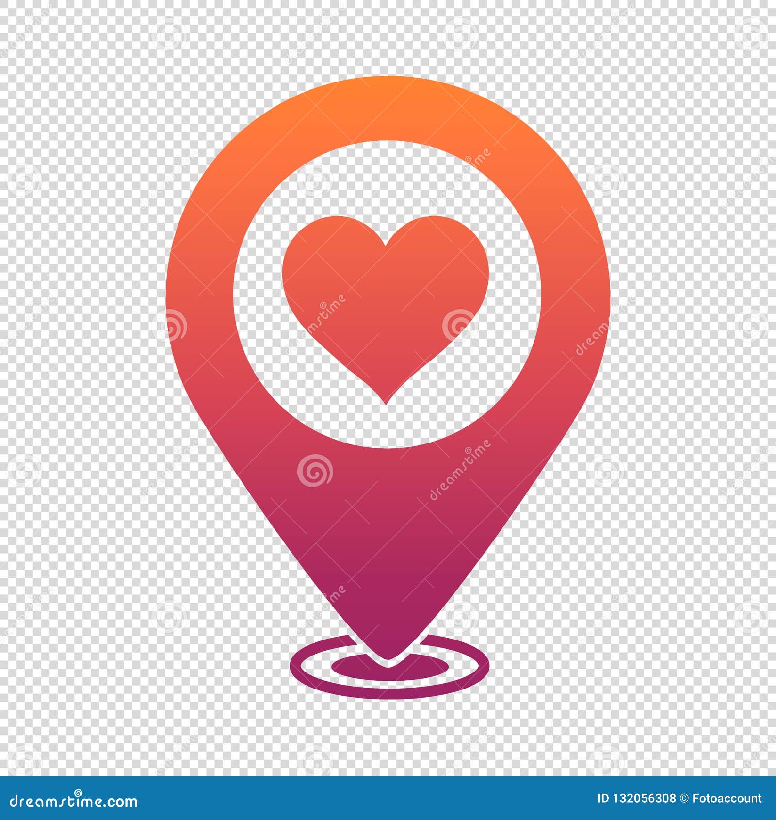 Map Pointer with Heart - Vector Illustration - Isolated on Transparent ...