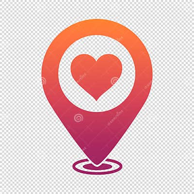 Map Pointer with Heart - Vector Illustration - Isolated on Transparent ...