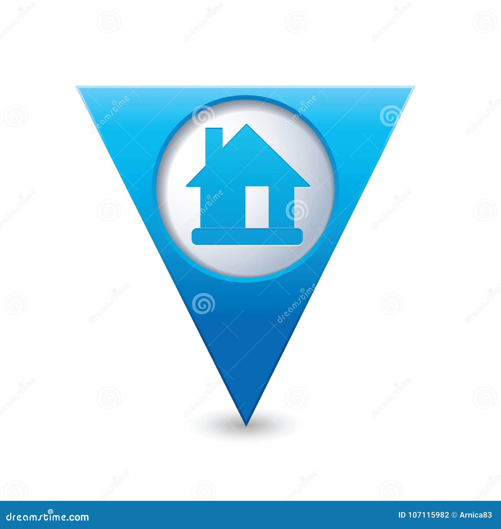 Map pointer with home icon stock vector. Illustration of dream - 107115982