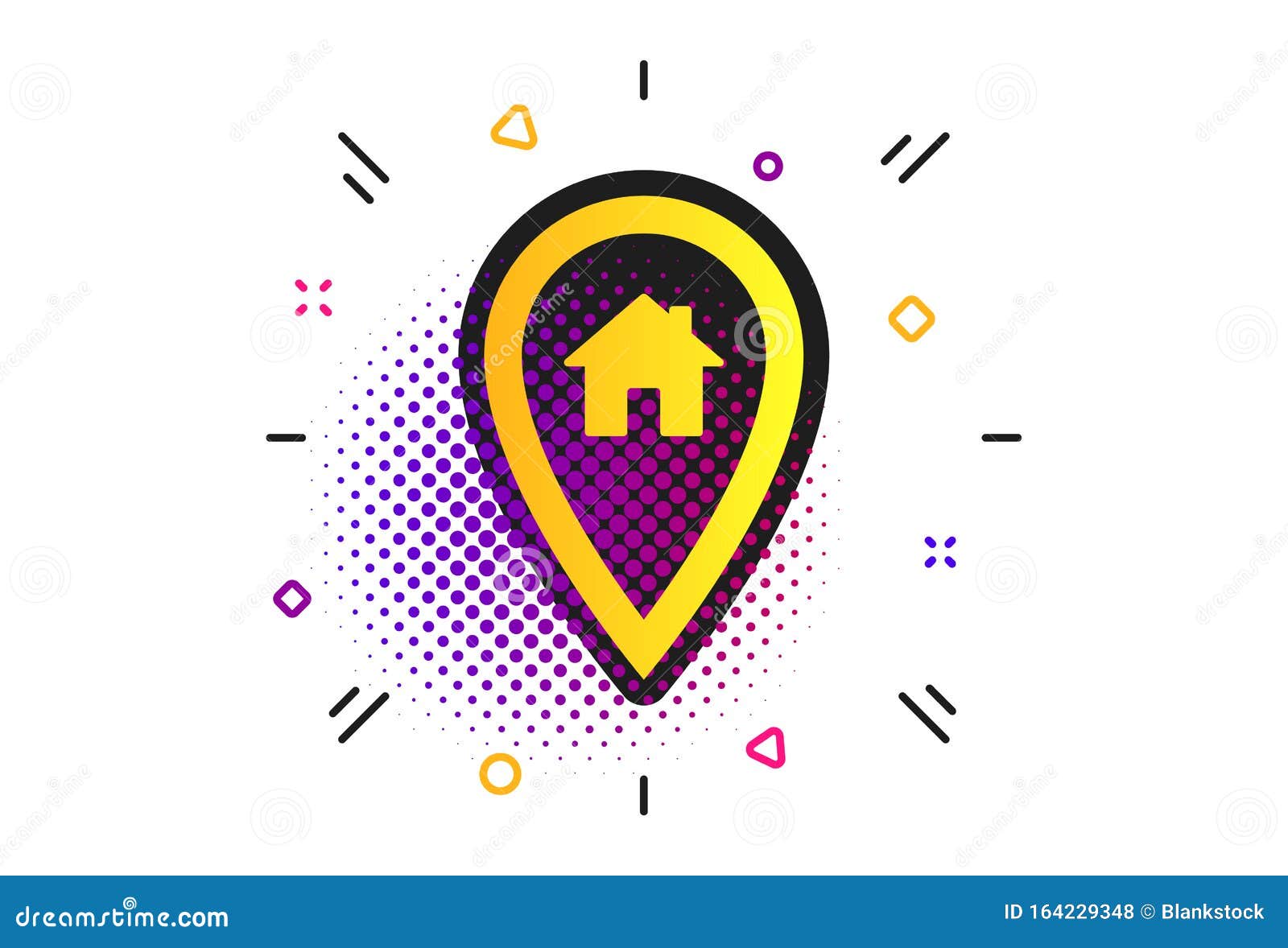 Map Pointer House Sign Icon. Marker Symbol. Vector Stock Vector ...